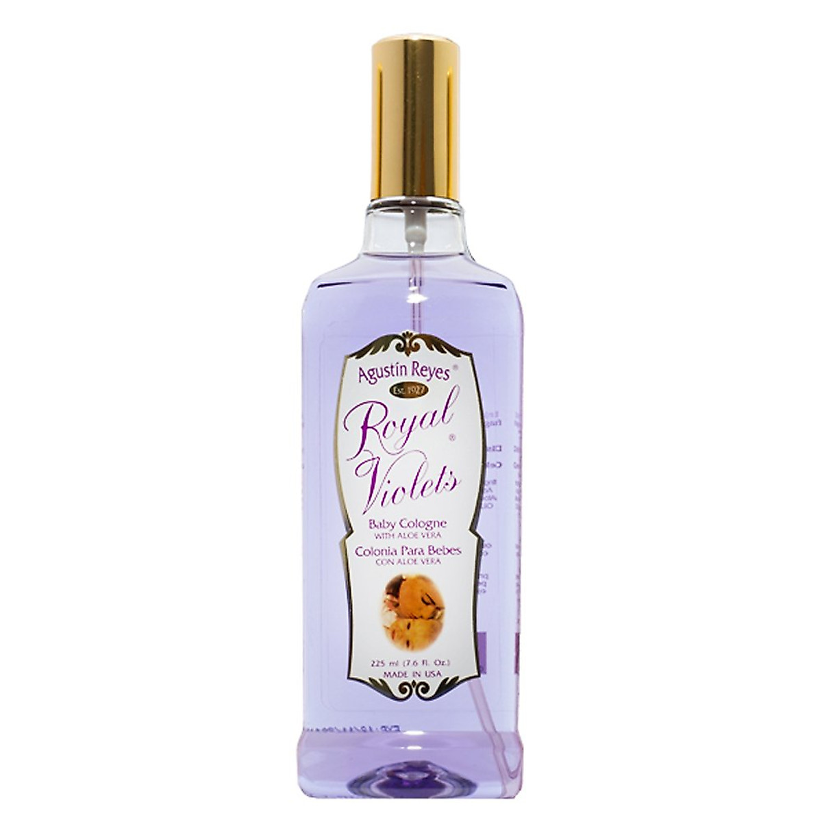 Royal Violets Baby Cologne. Clean, Mild and Long Lasting Fragrance. With Aloe Vera. 7.6 Fl Oz / 225 ml. Pack of 3
