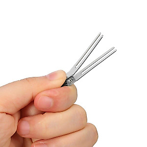 Twdrer 100PCS Hairdressing Double Prong Pin Curl Clips, Setting Section Clips for Hair Bows, Extensions, Salon, Barber, Stylist (1.8", Silver)