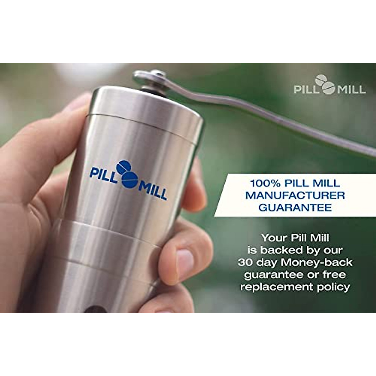 Pill Mill Pill Crusher - Crushes Multiple Tablets to a Fine Powder - Metal Pill Grinder - Tablet Pulverizer Suitable for Travel - Great Feeding Tube use and Pets