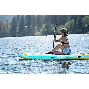 Abrazo Namaste Yoga Inflatable Stand Up Paddle Board for Adults - with Non-Slip Yoga Mat Surface, Includes SUP Accessories: Paddle, Patch Repair Kit, Hand Pump, SUP Leash, and SUP Backpack