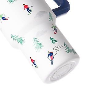 Simple Modern 30 oz Tumbler with Handle and Straw Lid | Insulated Cup Reusable Stainless Steel Travel Water Bottle Cupholder Use | Gifts for Women Him Her | Trek Collection | Downhill Skiing