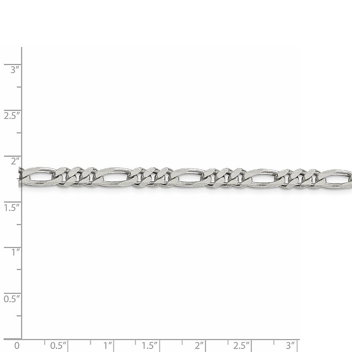 Solid 925 Sterling Silver 5.5mm Figaro Chain Necklace - with Secure Lobster Lock Clasp 24"