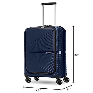 American Tourister Airconic Hardside Expandable Luggage with Spinner Wheels, Navy Blue, Carry-On 20-Inch