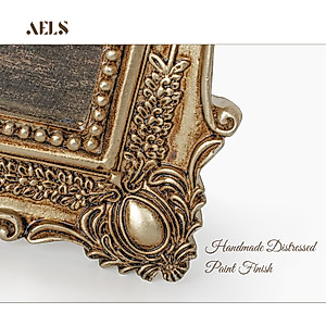 AELS 8x10 Inch Vintage Picture Frame, Elegant Antique Photo Frames with Glass Front, Photo Display, Tabletop Wall Hanging, Gift Ideas, Retro Gold