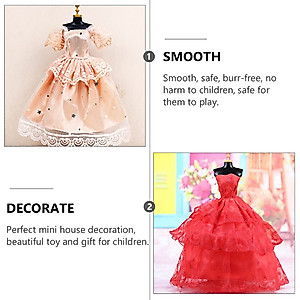 Healifty 8pcs Doll Dress Form Model Mini Mannequin Dress Form Cloth Gown Clothing Demountable Display Stand Small Mannequin Model Supports for Dollhouse Display Holder Toy Black