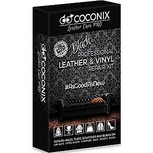 COCONIX Black Leather and Vinyl Repair Kit Leather Recoloring Balm Pure Black