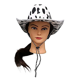 PrideAhead Cowboy Hat Fun Cow Print Hat – Unisex Black and White Cowboy Hat (1)