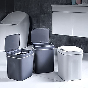WENLII Induction Automatic Sensing Home Rubbish Can for Bedroom Toilet Kitchen Trash Bin Paper Basket (Color : E, Size : 1)