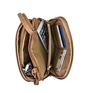 MultiSac Zippy Triple Compartment Crossbody Bag, Wildflower/Hazelnut