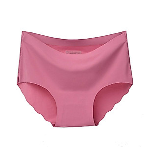 Nightaste Women's Seamless Briefs Pack of 5 Ice Silk Panties Mid-Rise No Show Underwear (Small, Multi1)