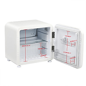 COSTWAY Compact Refrigerator, 1.6 cu ft. Single Door Small Fridge with Adjustable Temperature 32℉ to 50℉, Auto Defrost, Reversible Door, Removable Glass Shelves, Mini Fridge for Bedroom, Apartment (White)