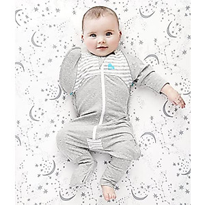 Love to Dream Swaddle UP Transition Suit 1.0 TOG, Gray, Large, 19-24 lbs, Patented Zip-Off Wings and Unique Self-Soothing Sleeves, Safely Transition from Swaddled to Arms-Free Before Rolling Over