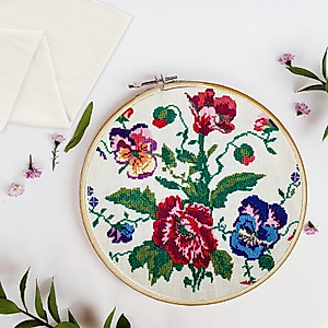 Punch Needle Fabric 6 Pcs Tufting Cloth 8 X 8 Inch Linen Needlework Fabric Monks Cloth for Punch Embroidery Cloth for DIY Art Craft Handwork