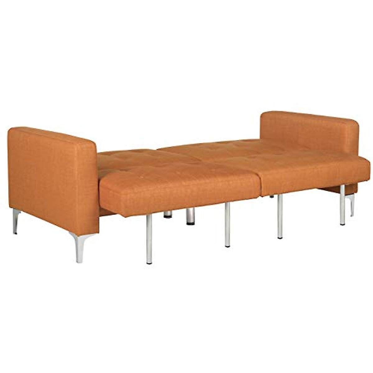 Safavieh Livingston Collection Soho Orange Tufted Foldable Sofa Bed