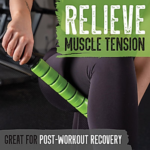 Gradient Fitness Muscle Roller Stick with Free Exercise eGuide,Body Massage Stick Tools,Muscle Roller Massager for Relief Muscle Soreness,Cramping and Tightness,Help Legs and Back Recovery,Green/Black