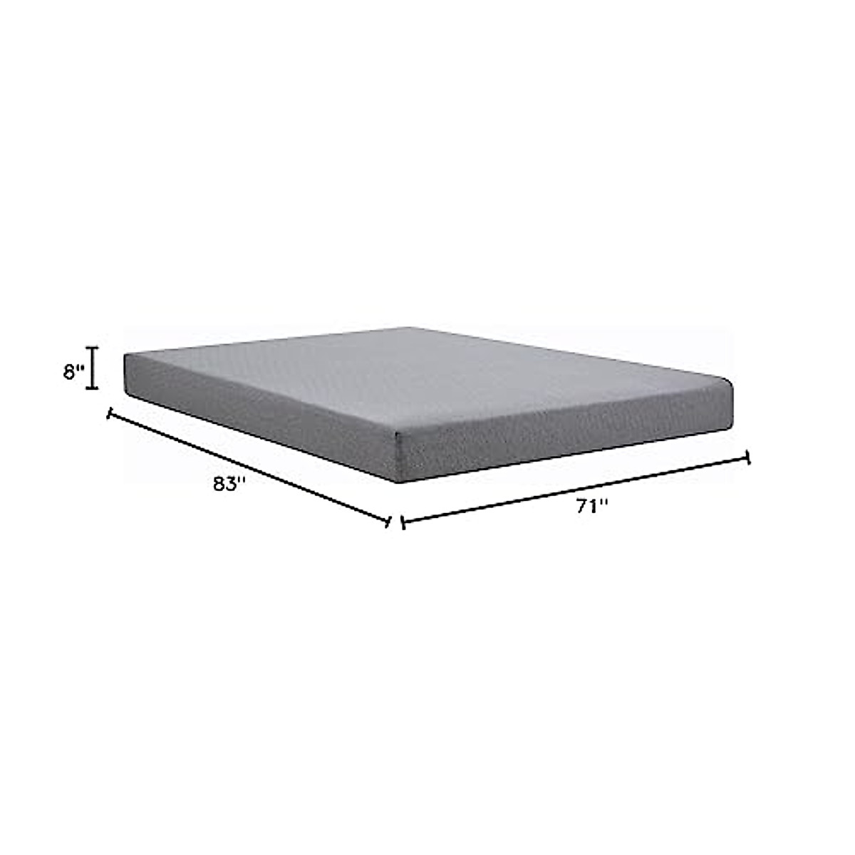 Linenspa 8 Inch Gel Memory Foam Mattress, Plush, California King
