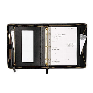 russell+hazel Soft Vegan Leather Mini Binder Black 8.5” x 10”, 55750