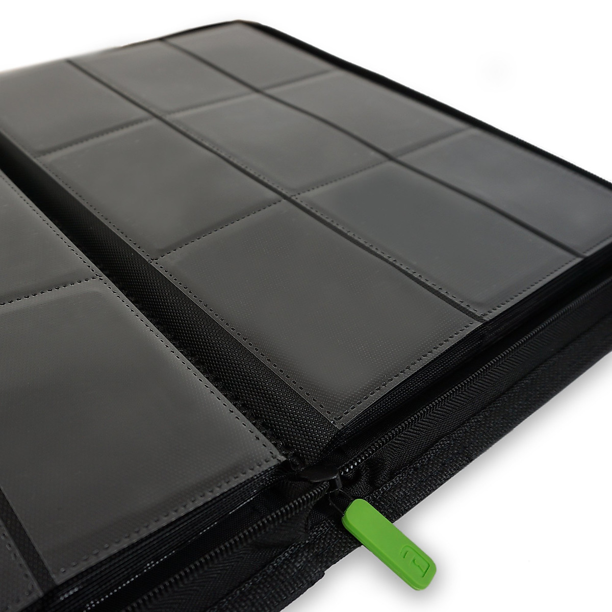 Vault X Premium Exo-Tec Zip Binder 12 Pocket, 20 Double-Sided Pages for 480 Side-Loading Slots for Board, Collectible or Trading Card Game Protective Folder Album (Black)