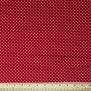 RTC Fabric, Cotton 44" Medium Dots Poppy Color Sewing Fabric by The Yard