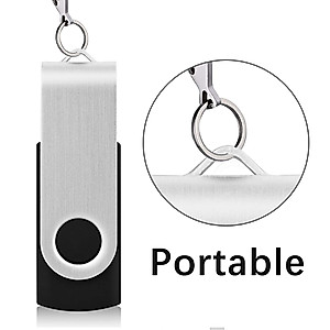 KEXIN 100 Pack 8 GB Flash Drive Bulk USB Flash Drive Thumb Drive Bundle USB Flash Drives Swivel Design Memory Stick USB 2.0 Black