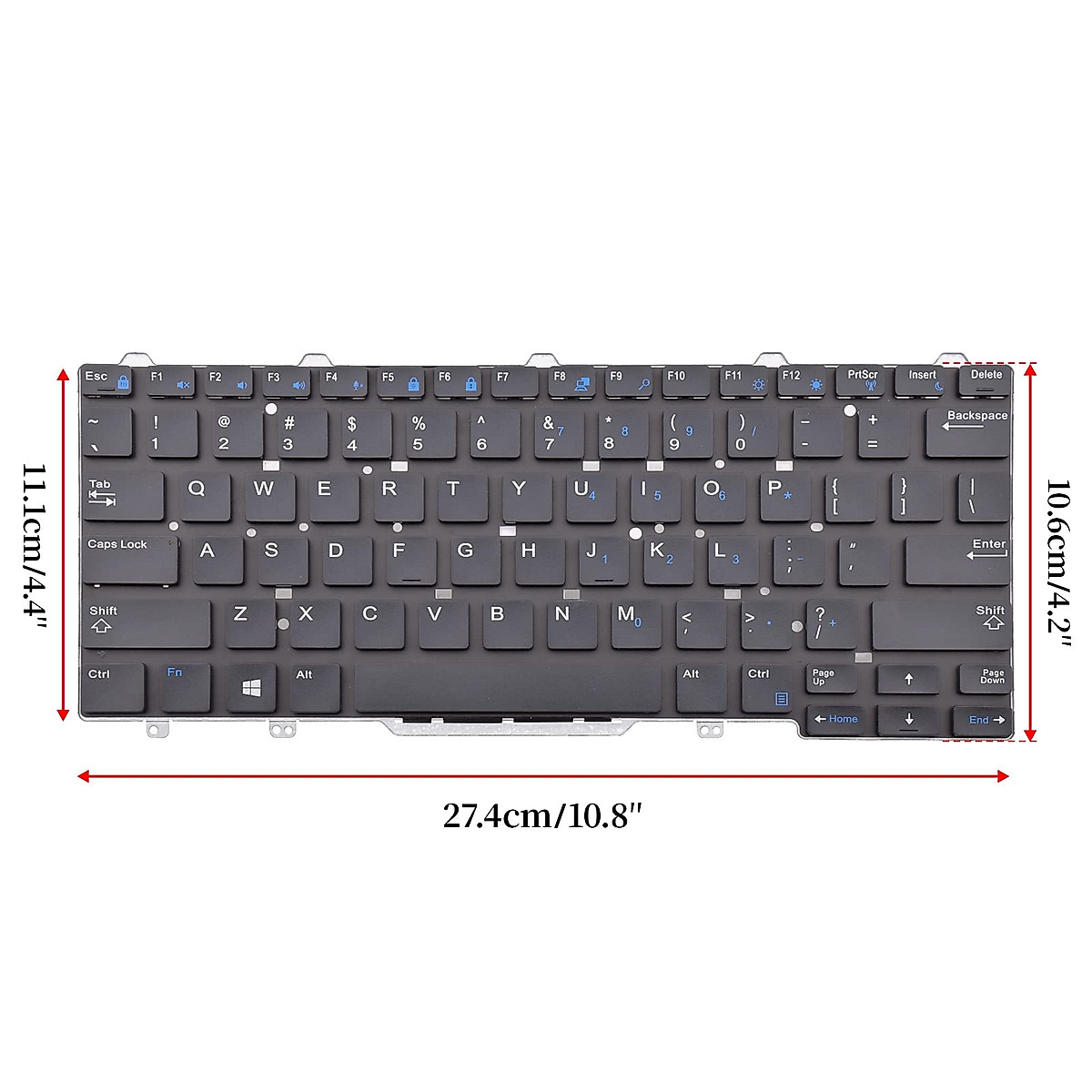 SUNMALL Replacement Keyboard Compatible with Dell Latitude 3340 3350 E3340 7350 E5450 E5470 E7450 E7470 13 7000 2-in-1 7350 Black US Layout Without Pointer No Backlight