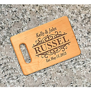 Personalized Mr and Mrs Cutting Board Wedding Gift for Couple Custom Arched Bamboo Cutting Board Housewarming Gifts