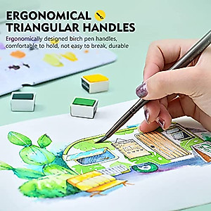 Magicfly Fine Detail Paint Brushes, 15pcs Miniature Paint Brushes Set with Dustproof Nylon Bag, Nylon Hair, Fine Detailing for Acrylic, Oil, Watercolor, Gouache & More