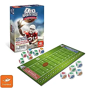 FoxMind Games: Sports Dice, Football, Roll Your Way to the End Zone, Easy to Learn, Fun to Play, Play with Up to 4 Players, For Ages 7 and up