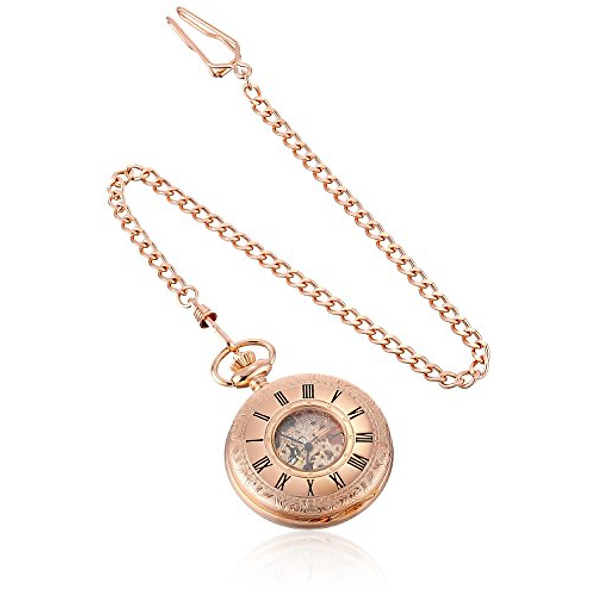 Charles-Hubert, Paris Rose Gold-Plated Mechanical Pocket Watch