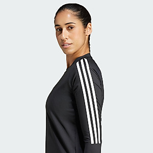 adidas Women's Hi Low Jersey Long Sleeve, Black/White, X-Large