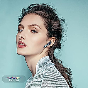 Xmenha True Wireless Earbuds Bluetooth Ear Buds for iPhone Android TWS Earbuds in Ear Headphones with Microphone Deep Bass Earphones for Sport with Long Battery Life Portable Small Mini Charging Case