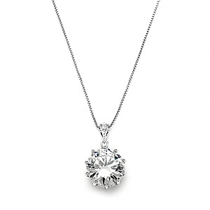 Mariell Dramatic 5 Ct. ½ Round-Cut CZ Solitaire Pendant Necklace - Bold Brides or Bridesmaids Jewelry