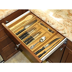 Oceanstar Bamboo Expandable Set Drawer Organizer, 18 in, Natural (KT1293)