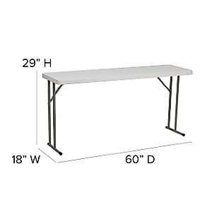 Flash Furniture Kathryn 5-Foot Granite White Plastic Folding Training Table