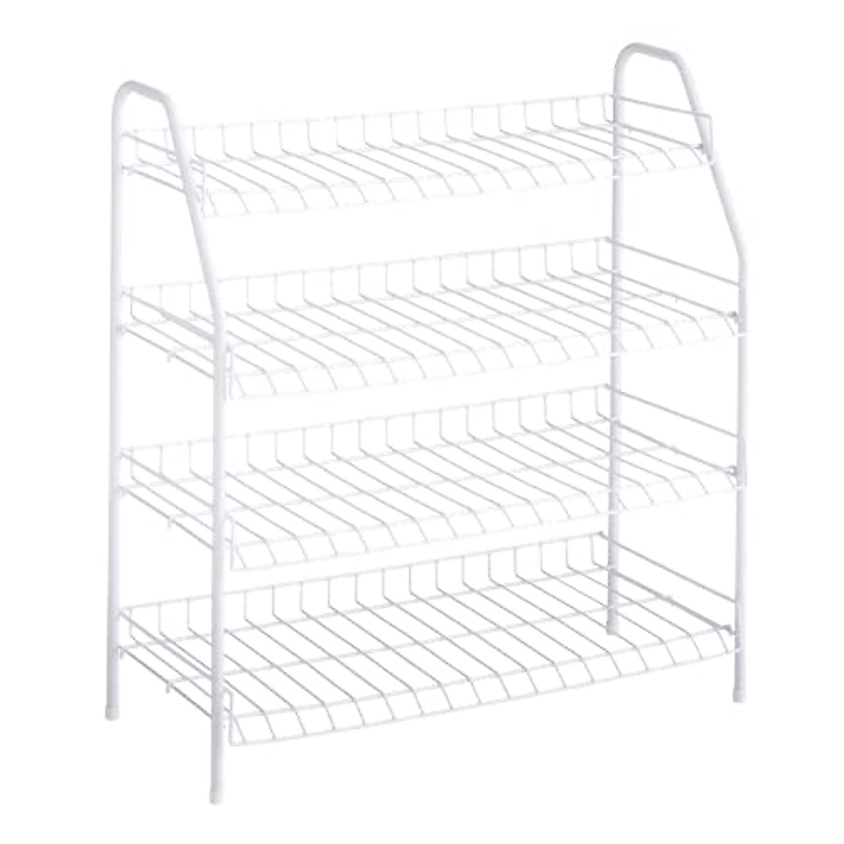 Rubbermaid 4-Tier Wire Shoe Rack, White, Simple Assemble, Storage Shelf for Organization in Bedroom/Closet