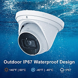 VALUCAM 4K PoE Camera Outdoor, 4K 8MP Starlight Network IP Turret Camera, AI Human/Vehicle Detection, 2.8mm Wide Angel Len, 100ft Night Vision, Built-in Audio, IP67 Weatherproof