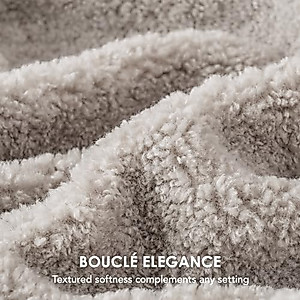 EVERGRACE Ultra Soft Boucle Teddy Sherpa Throw Blanket Fuzzy Fleece Blanket Cozy Couch Cover Comfy Faux Fur Bed Throw and Blanket Warm Decorative Throws for Sofa Bedroom Travel, 50''x60''，Taupe