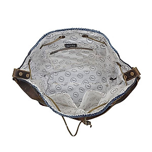 Myra Bag Quick-Witted Bucket Bag Upcycled Cotton & Hair Leather S-3064