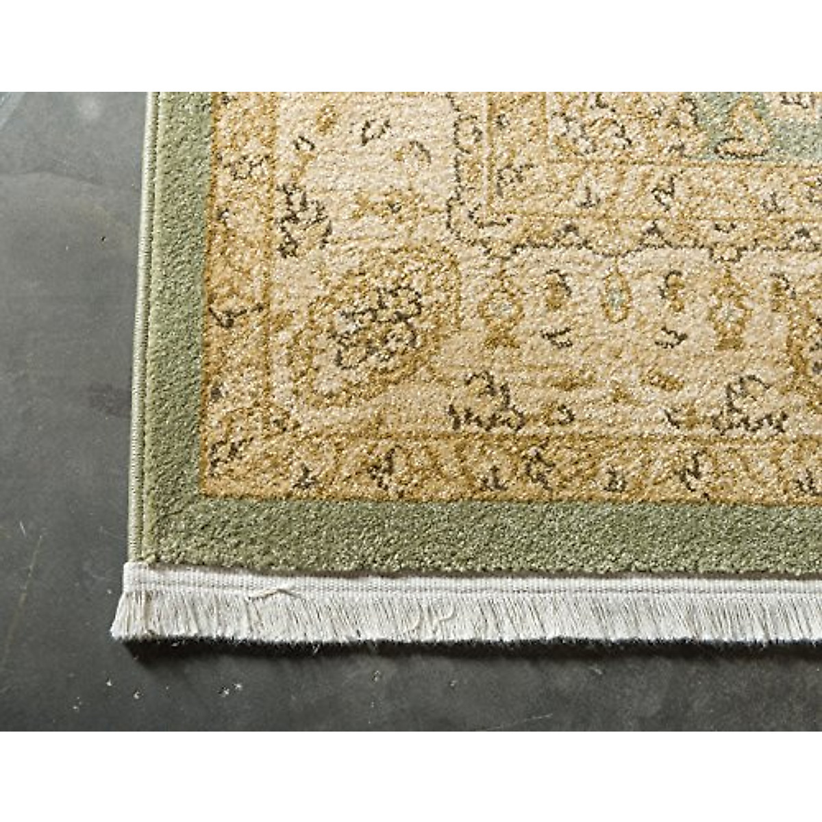 Unique Loom Edinburgh Collection Classic Oriental Traditional French Floral Country Inspired Design Area Rug, 5' 1" x 8' Rectangle, Light Green/Cream