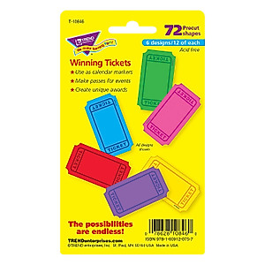 TREND enterprises, Inc. Winning Tickets Mini Accents Variety Pack, 72 ct