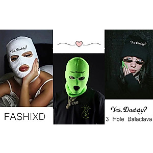 3 Hole Ski Mask Yes Daddy Full Face Balaclava Winter Warmer Outdoor Sports Thermal for Men Women Rose Red