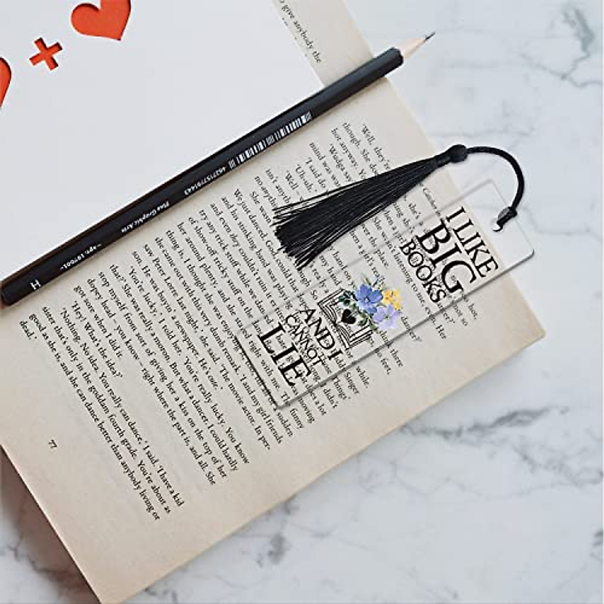 Funny I Like Big Books Cannot Lie Flower Inspirational Bookmark Gifts for Women Lovers Girls Daughter Bookworm Lovers Friend Sister Book Female Sister Gifts Friendship Gifts