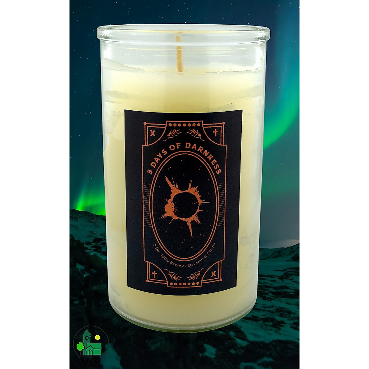 3 Days of Darkness Vigil Candle with preparation instructions | 72-hour candle | Pure 100% Beeswax candle | Votive Candle in Glass for Safety | Catholic Spirituality Candle | Made in the USA