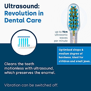 Emmi-dent Metallic/Professional 2-Pin Bristle-Head Attachments - Electric Toothbrush Replacement Heads. Cleans with Ultrasound Waves (Regular 4 Pack)