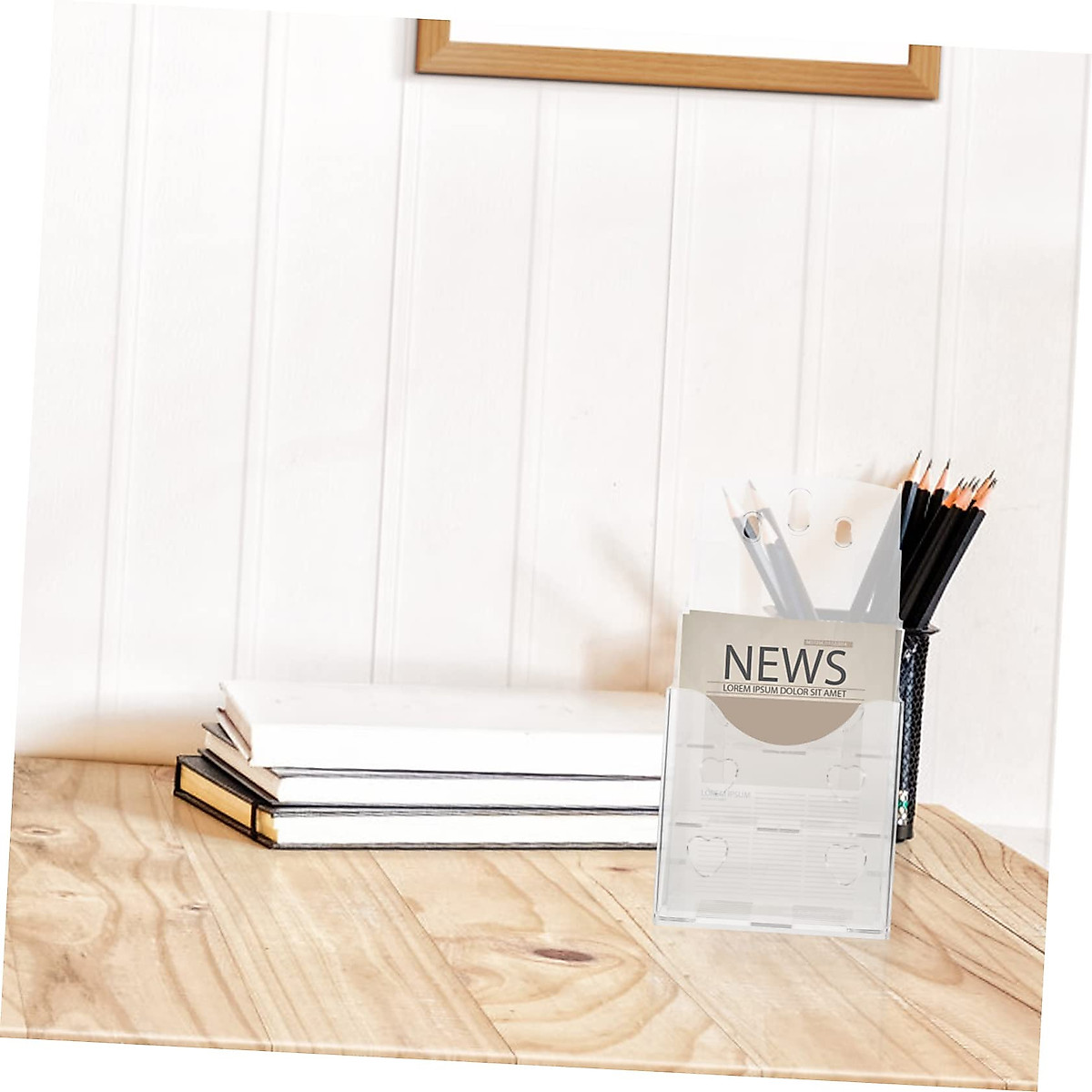 Folding Rack Desktop Brochure Holder Wall Pamphlet Holder File Storage Rack File Holder Rack Acrylic Brochure Holder Clear File Rack Wall Mount Flyer Holder Clear Pamphlet Rack