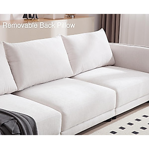 CIMOTA Oversized Corner Modular Sectional Fabric Sofa, 107 Inch Large 4 Seater Sofa Set, L Shaped Corner Sectional Cloud Sofa Couch for Living Room and Office, 3 Seat and 1 Middle Corner, White