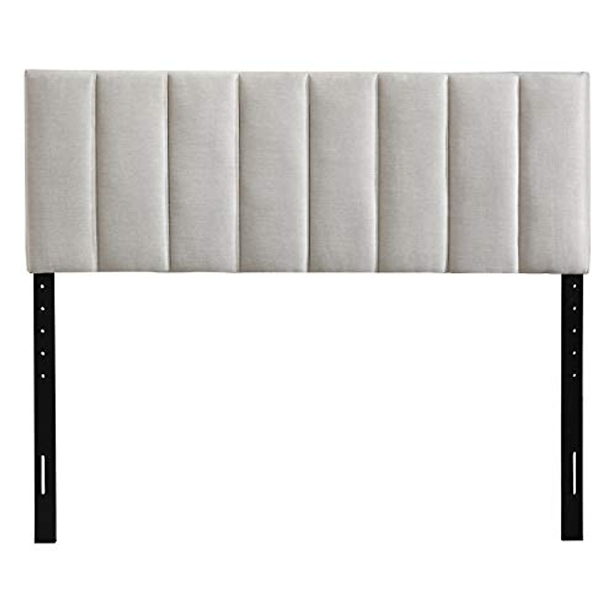 DG Casa Sierra Tufted Upholstered Vertical Channel Adjustable Height Headboard, Queen Size in Beige Polyester Blend Fabric
