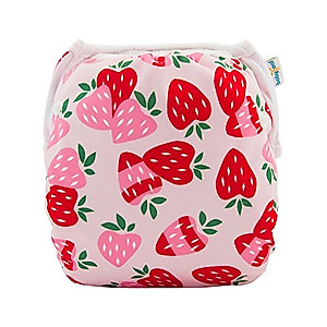 Babygoal Baby Girl Swim Diaper, Reusable Adjustable Washable Swim Underwear Fits 0-8M Baby Gifts and Swimming Lessons One Pack Small