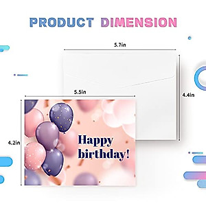 Feelfine 32 Pack Birthday Cards, 4.2x5.5 Inches Birthday Cards Bulk, Blank Birthday Card with Envelopes and Stickers for Women Men and Kids