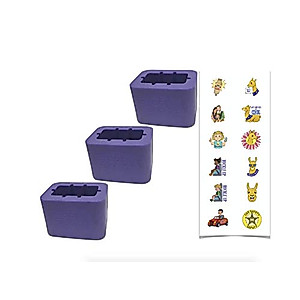 BPA-Free Car Seat Belt Buckle Booster - Raises and Stabilizes Your Receiver - Fun Kid Safety Sticker Gift (Tall (Pull Over Buckle), 3-Pack)